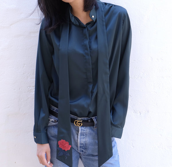 VANDA ROSE SILKY SHIRT-FORREST – HELLO PARRY