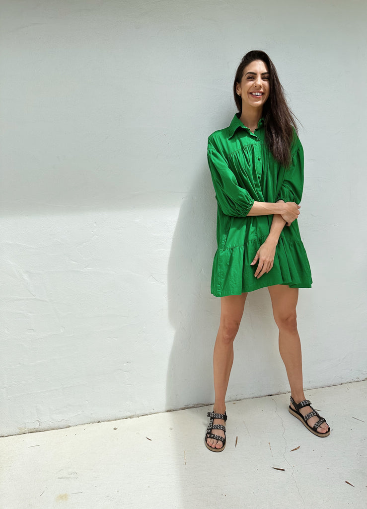 Jenna Shirt Dress -Jade – HELLO PARRY